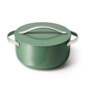 caraway nonstick ceramic dutch oven pot with lid (6.5 qt, 10.5") - non toxic, ptfe & pfoa free - oven safe & compatible with all stovetops (gas, electric & induction) - sage