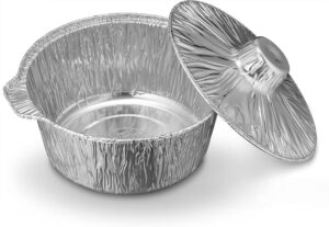 nicole fantini disposable aluminum pot with lid complete set good to use on stove (3, small: 3.5qrtz: 9x5 (lxh)), silver