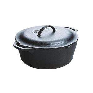 lodge cast iron serving pot dutch oven with dual handles, pre-seasoned, 7-quart,black