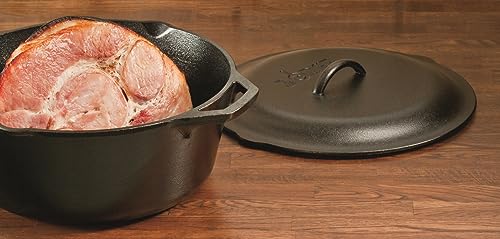 Lodge Cast Iron Serving Pot Dutch Oven with Dual Handles, Pre-Seasoned, 7-Quart,Black