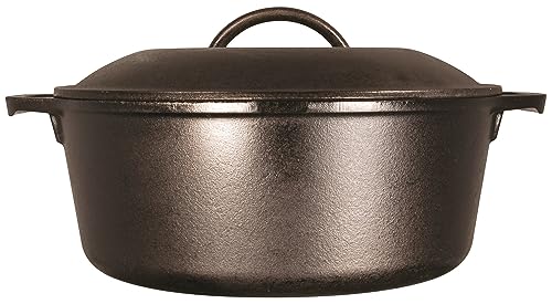 Lodge Cast Iron Serving Pot Dutch Oven with Dual Handles, Pre-Seasoned, 7-Quart,Black