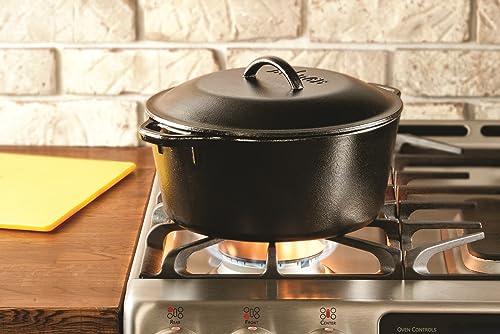 Lodge Cast Iron Serving Pot Dutch Oven with Dual Handles, Pre-Seasoned, 7-Quart,Black