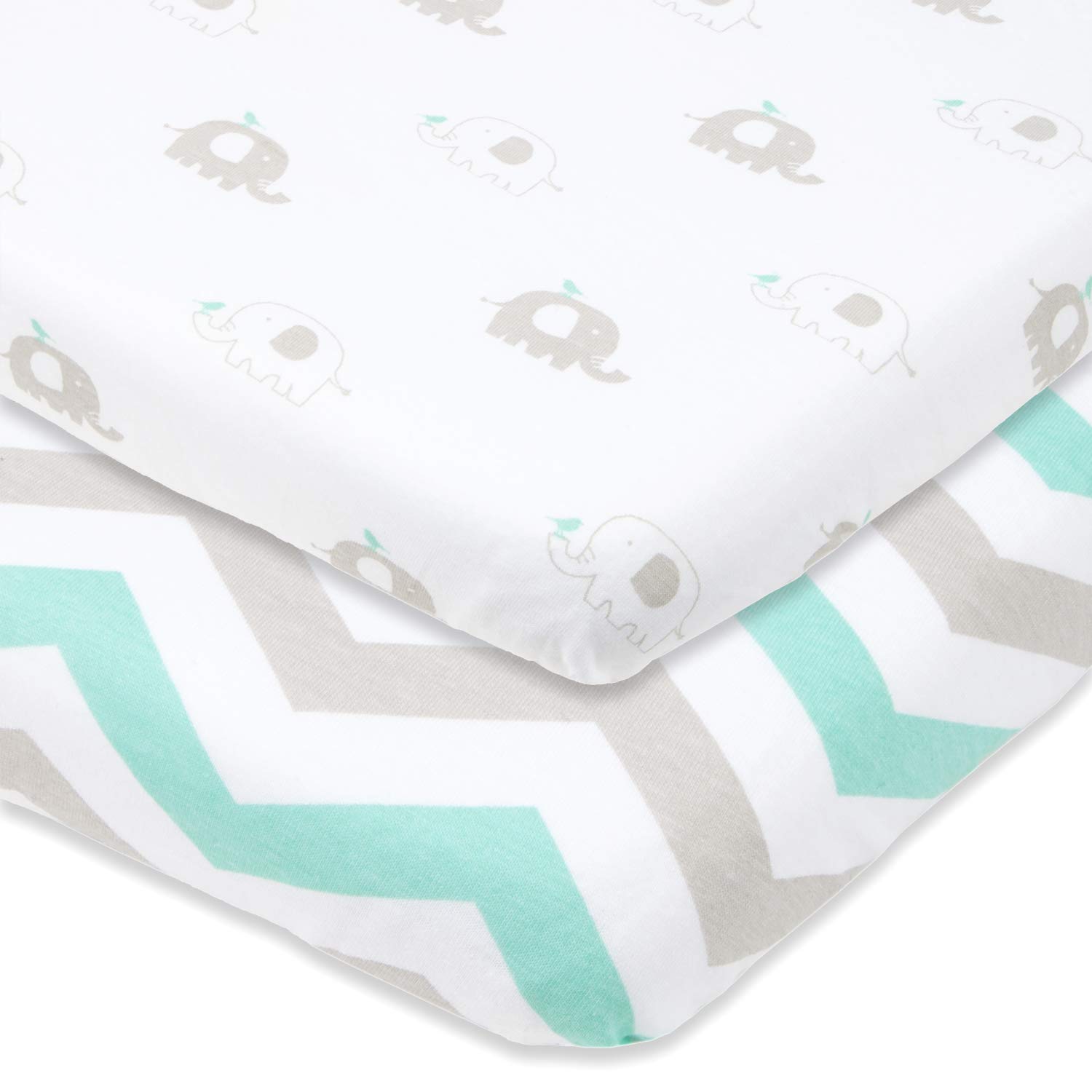 Bassinet Fitted Sheets Compatible with MiClassic Bassinet – Fits 20 x 35 Bedside Sleeper Mattress Perfectly – No-Bunching – Snuggly Soft Breathable Jersey Cotton – 2 Pack