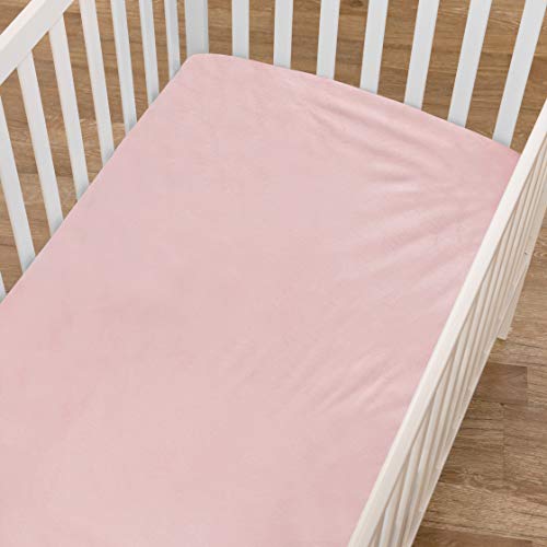 American Baby Company 2 Pack Heavenly Soft Chenille Fitted Crib Sheet 28" x 52", Warm and Cozy Neutral Chenille Sheet, Pink, for Boys and Girls, Fits Crib and Toddler Bed mattresses