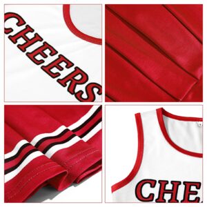 4 Pcs Girls Halloween Cheerleader Costume Outfit Set Fancy Dress for Kids Halloween Birthday Party (9 to 10 Years Old)