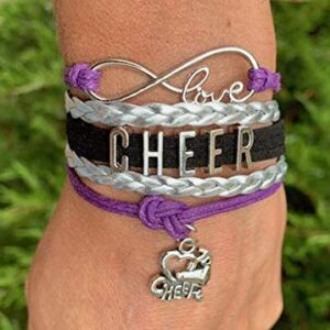 Cheer Bracelet- Cheerleading Infinity Adjustable Bracelet- Cheer Jewelry - Gift For Cheerleader