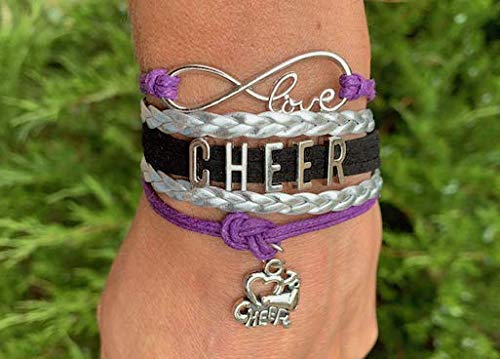 Cheer Bracelet- Cheerleading Infinity Adjustable Bracelet- Cheer Jewelry - Gift For Cheerleader