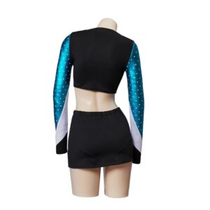 MyheroCos Maddy Perez Cheerleader Outfit Women's Crop Top with Mini Skirt High School Cheerleading Costume-XS