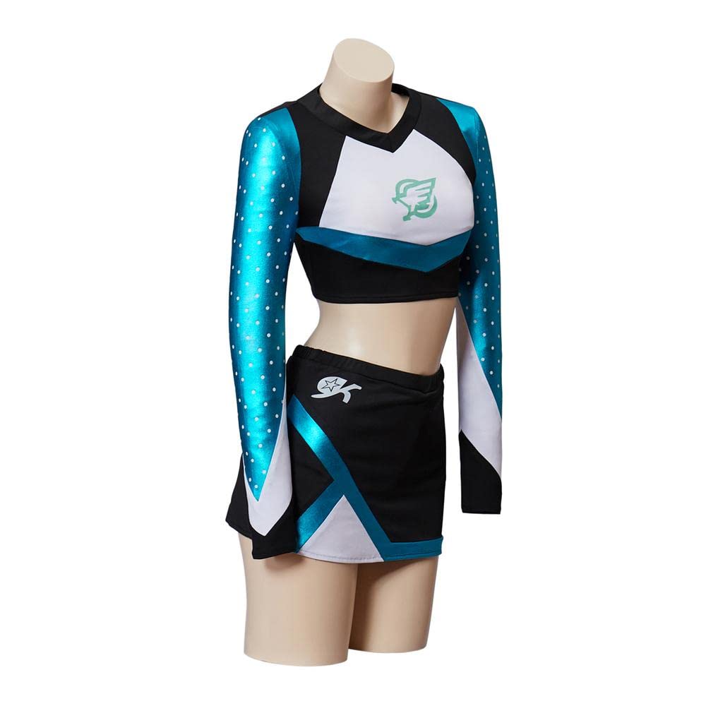 MyheroCos Maddy Perez Cheerleader Outfit Women's Crop Top with Mini Skirt High School Cheerleading Costume-XS