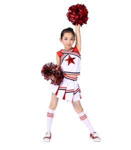 lolanta little girls cheerleader uniform outfit cheerleading costume fun varsity brand youth red white (red, 5-6)