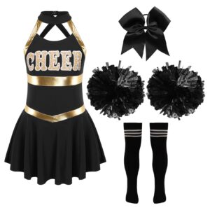 tssoe kids girls sleeveless cheerleading outfits school event cheer leader costume halloween dress up g06 10 years