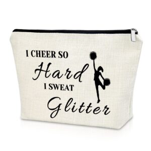 sazuwu cheerleader gift for teen girls makeup bag cheerleader gift for women cosmetic bag cheer team gift ideas thank you gift for cheerleader birthday christmas thanksgiving gift travel bag