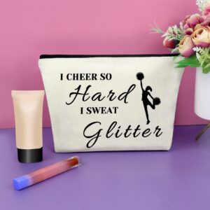 Sazuwu Cheerleader Gift for Teen Girls Makeup Bag Cheerleader Gift for Women Cosmetic Bag Cheer Team Gift Ideas Thank You Gift for Cheerleader Birthday Christmas Thanksgiving Gift Travel Bag