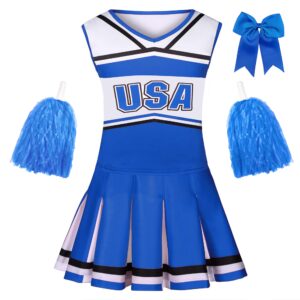 kakalver cheerleader costume for girls cheerleader outfit with pom poms for halloween sports cheerleader gifts