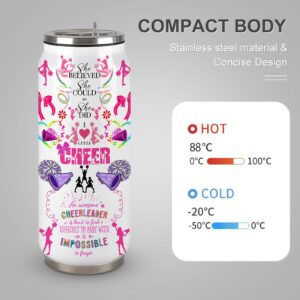 YOPIGOT Cheerleader Tumbler Gifts,Cheerleader Gifts For Girls Women,Cheerleading Gifts,Cheer Gift Ideas,Cheer Gifts,Cheer Girl Gifts,Gifts For Cheerleader Stainless Steel Tumbler 17oz