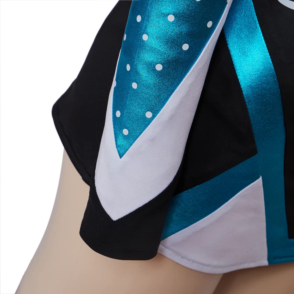 VEECOOCOS Maddy Perez Cheerleader Outfit Women's Crop Top with Mini Skirt Set School Cheerleading Costume-XL