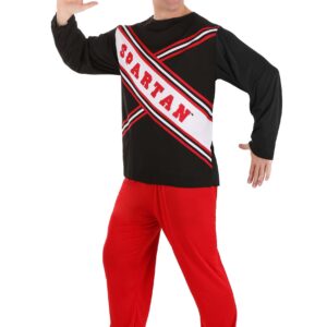 Fun Costumes Men's Saturday Night Live Spartan Cheerleader Costume, SNL Cheer Cosplay Outfit, Male Cheerleader Uniform M Black