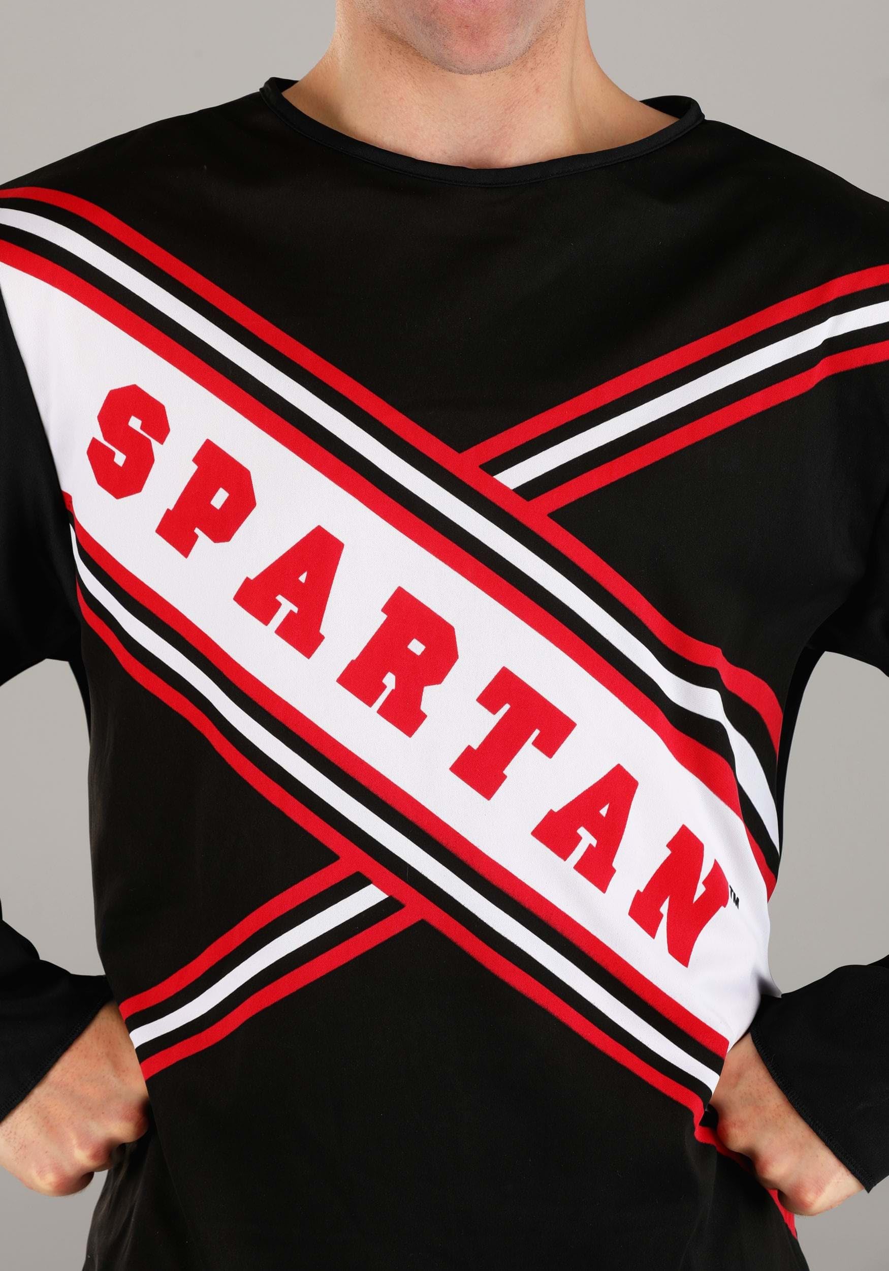 Fun Costumes Men's Saturday Night Live Spartan Cheerleader Costume, SNL Cheer Cosplay Outfit, Male Cheerleader Uniform M Black