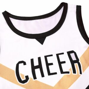 CIFITERY Cheerleader Costume for Girls Black White Cheerleading Outfit For Kids Cheer Up Halloween Dress Up Cheerleader Gifts