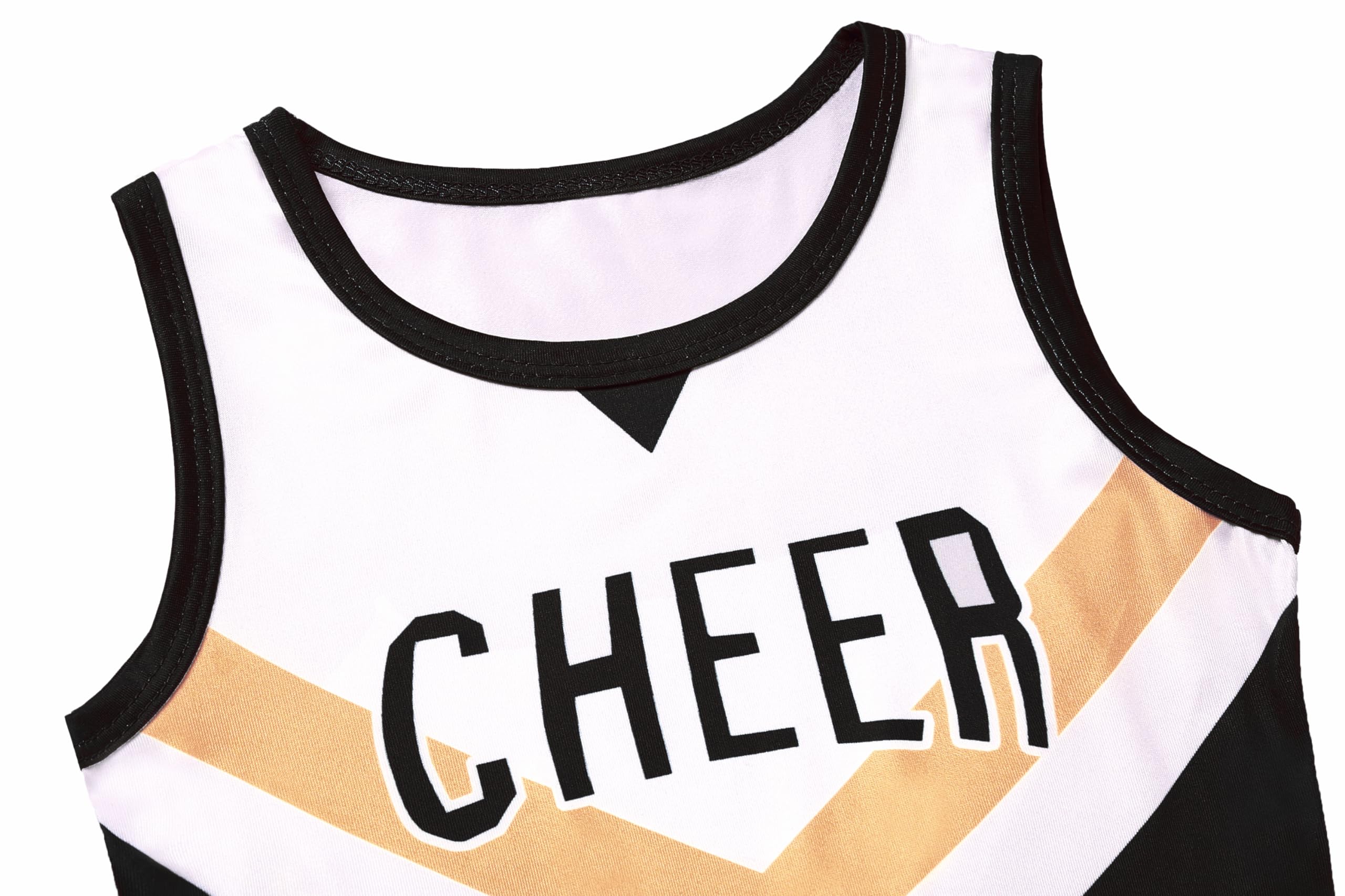 CIFITERY Cheerleader Costume for Girls Black White Cheerleading Outfit For Kids Cheer Up Halloween Dress Up Cheerleader Gifts