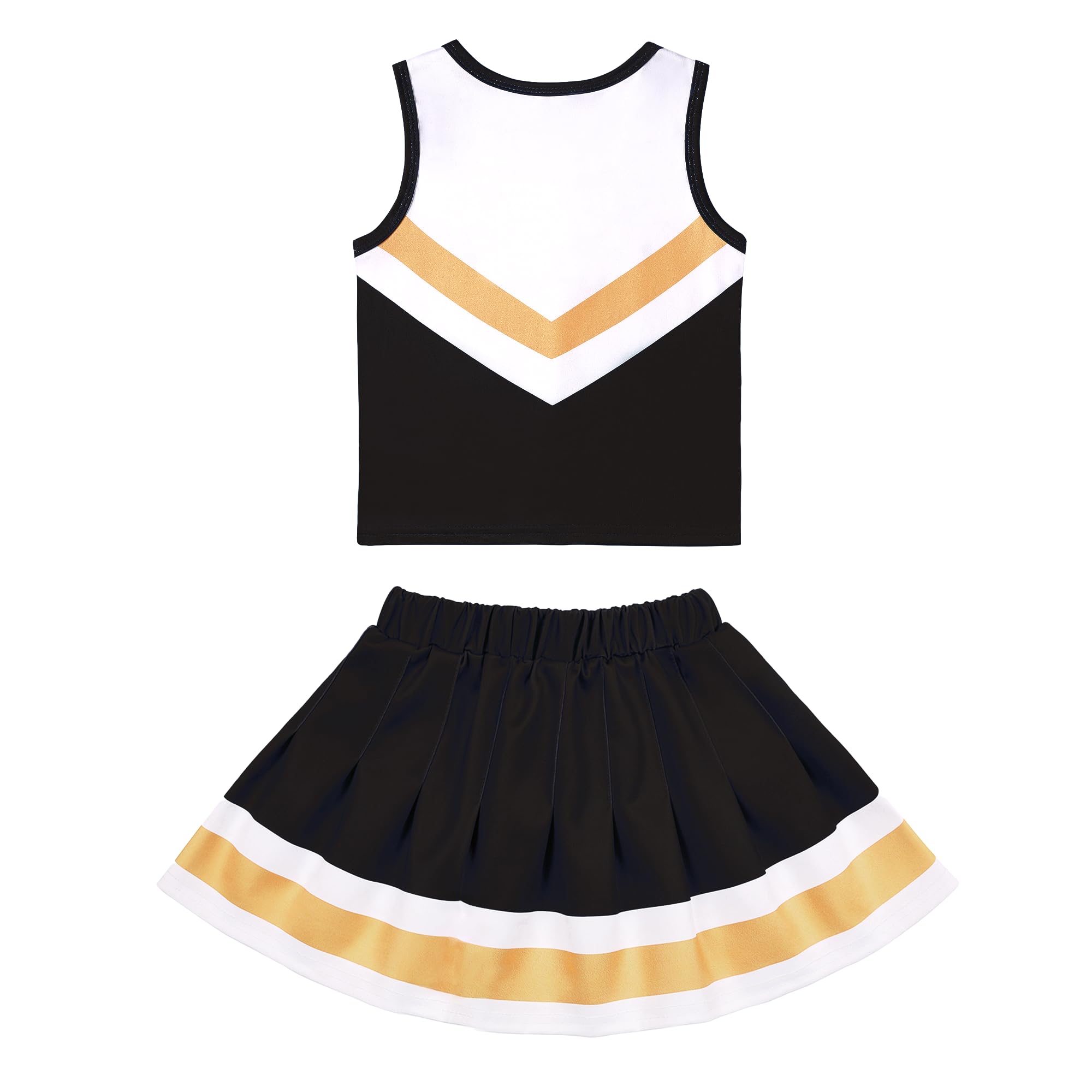 CIFITERY Cheerleader Costume for Girls Black White Cheerleading Outfit For Kids Cheer Up Halloween Dress Up Cheerleader Gifts