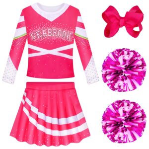 raaibb zombies cheerleader costume for girls addison alien cheerleading cosplay toddler outfits for halloween party birthday 09xxs