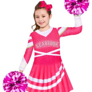 RAAIBB Zombies Cheerleader Costume for Girls Addison Alien Cheerleading Cosplay Toddler Outfits for Halloween Party Birthday 09XXS