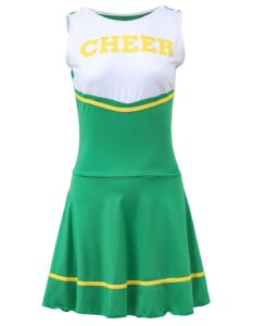 women's musical uniform fancy dress cheerleader costume outfit (green)