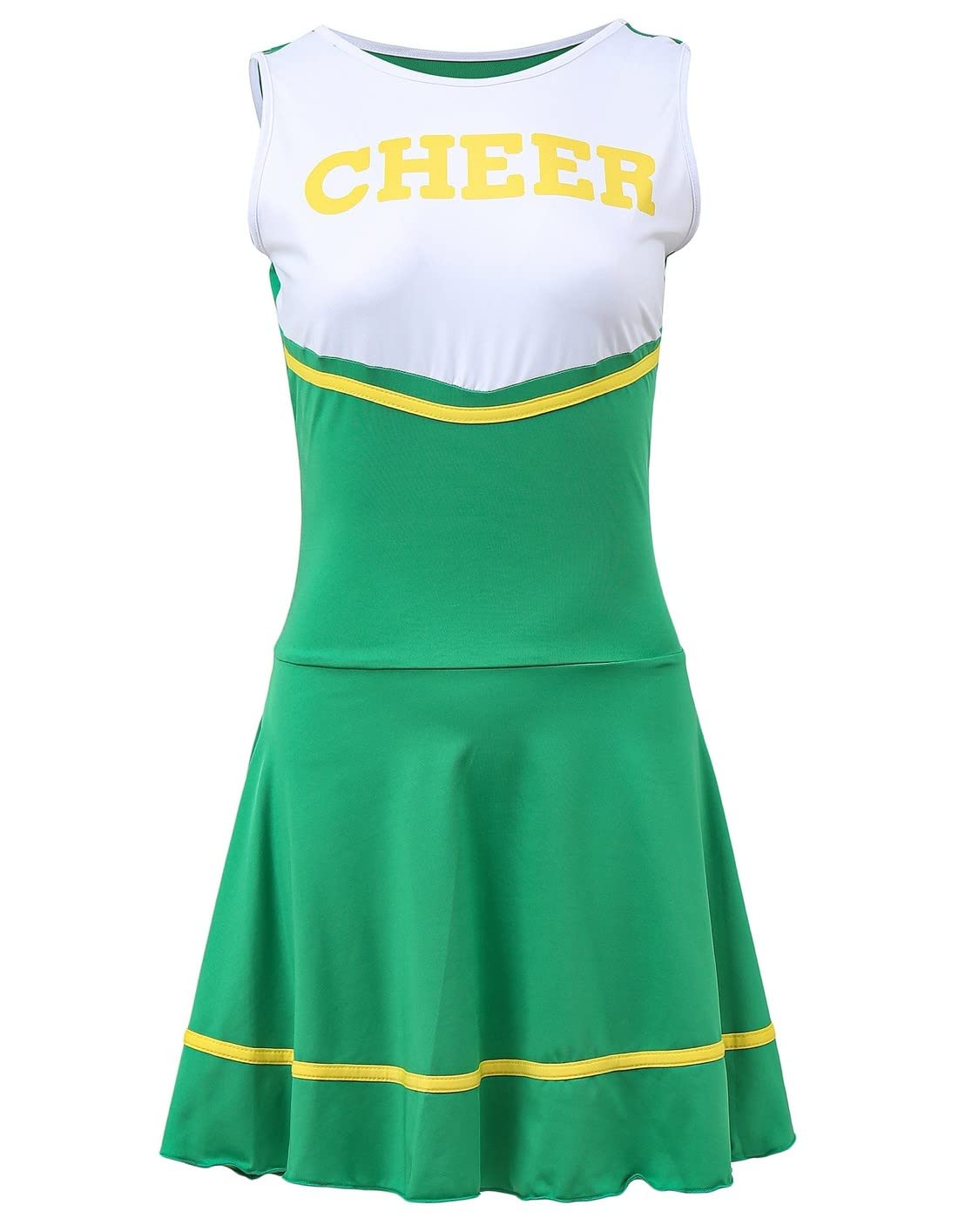 Women's Musical Uniform Fancy Dress Cheerleader Costume Outfit (Green)