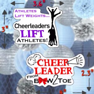 Cheer Stickers - Perfect Cheer Gifts for Cheerleaders - Waterproof, Durable 100% Vinyl - Anywhere You Need Cheer Stickers for Water Bottles, Laptop, Car Decal, Party Giveaways