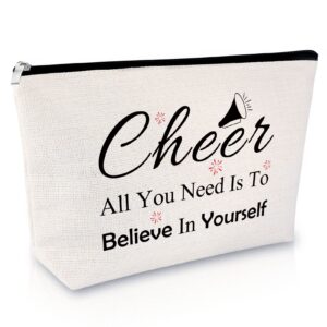 cheer gift for women makeup bag inspirational gift for teen girls cheer team gift cheerleading coach gift graduation gift for cheerleader birthday christmas thanksgiving gift cosmetic travel pouch