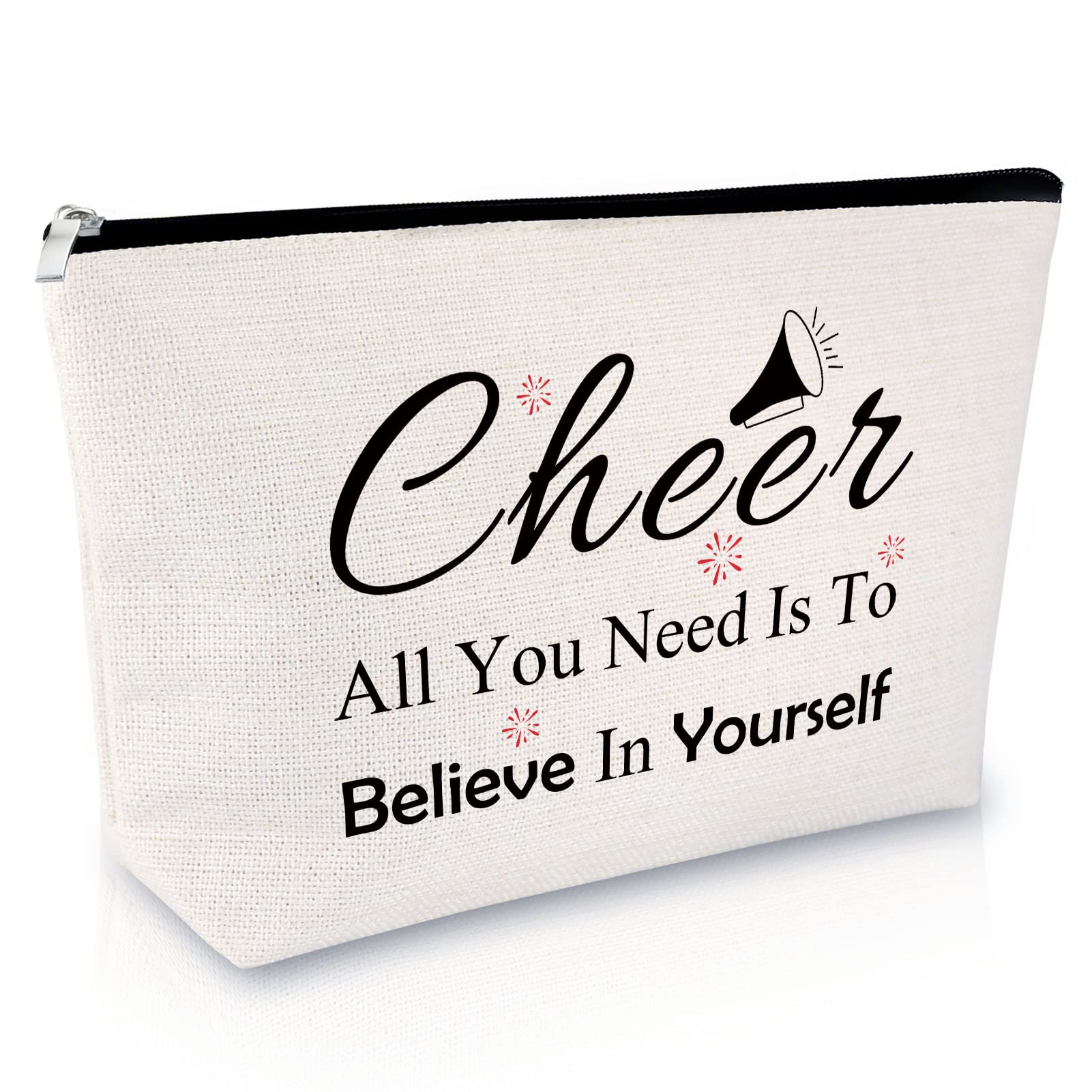 Cheer Gift for Women Makeup Bag Inspirational Gift for Teen Girls Cheer Team Gift Cheerleading Coach Gift Graduation Gift for Cheerleader Birthday Christmas Thanksgiving Gift Cosmetic Travel Pouch