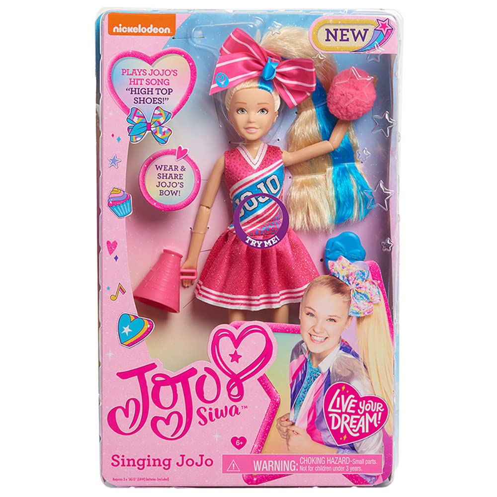 JoJo Siwa 10 Inch Singing Doll, Sings High Top Shoes, Pink Cheerleading Outfit and Accessories, Kids Toys for Ages 6Up by Just Play