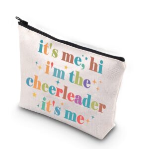 tsotmo cheerleader zipper makeup bag it's me, hi i'm the cheerleader it's me bag cheerleading teammate gift (cheerleader)