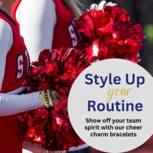 Cheer Charm Bracelet- Girls Infinity Love Adjustable Cheerleading Jewelry in Team Colors - Gift For Cheerleader