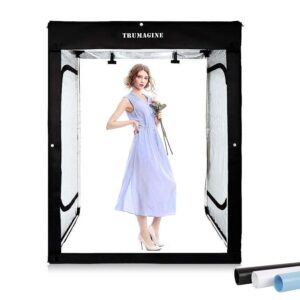 light box photography led photo studio large lightbox professional 47x39x78 inch dimmable video continuous lighting cube shooting tent kit for product photography with blue/white/black pvc backgrounds