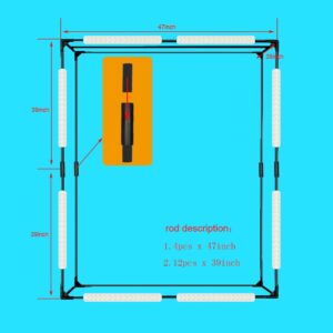 Light Box Photography LED Photo Studio Large Lightbox Professional 47x39x78 inch Dimmable Video Continuous Lighting Cube Shooting Tent Kit for Product Photography with Blue/White/Black PVC Backgrounds