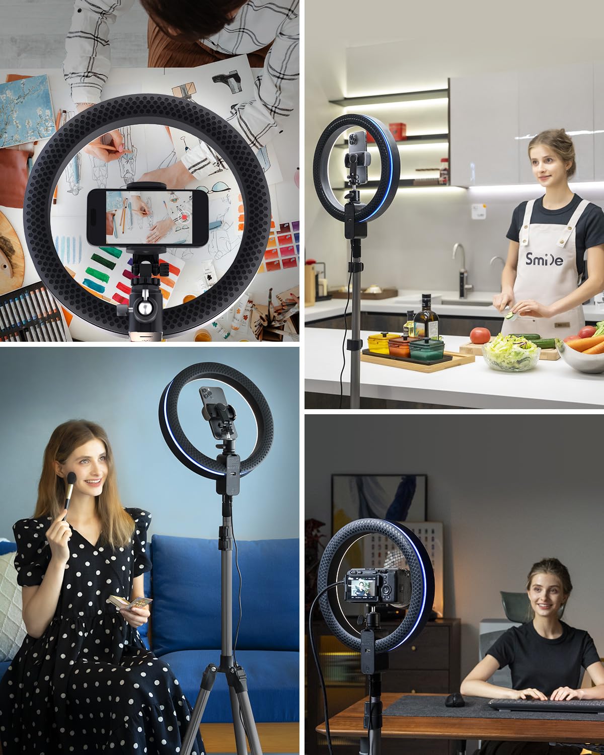 Viozon 12'' Ring Light with Extendable 79'' Tripod, Compatible with 3.5-6.7'' Phone &DSLR,Remote Control,Dimmable LED Selfie Circle Lights for YouTube/Tiktok/Photography/Zoom Meeting