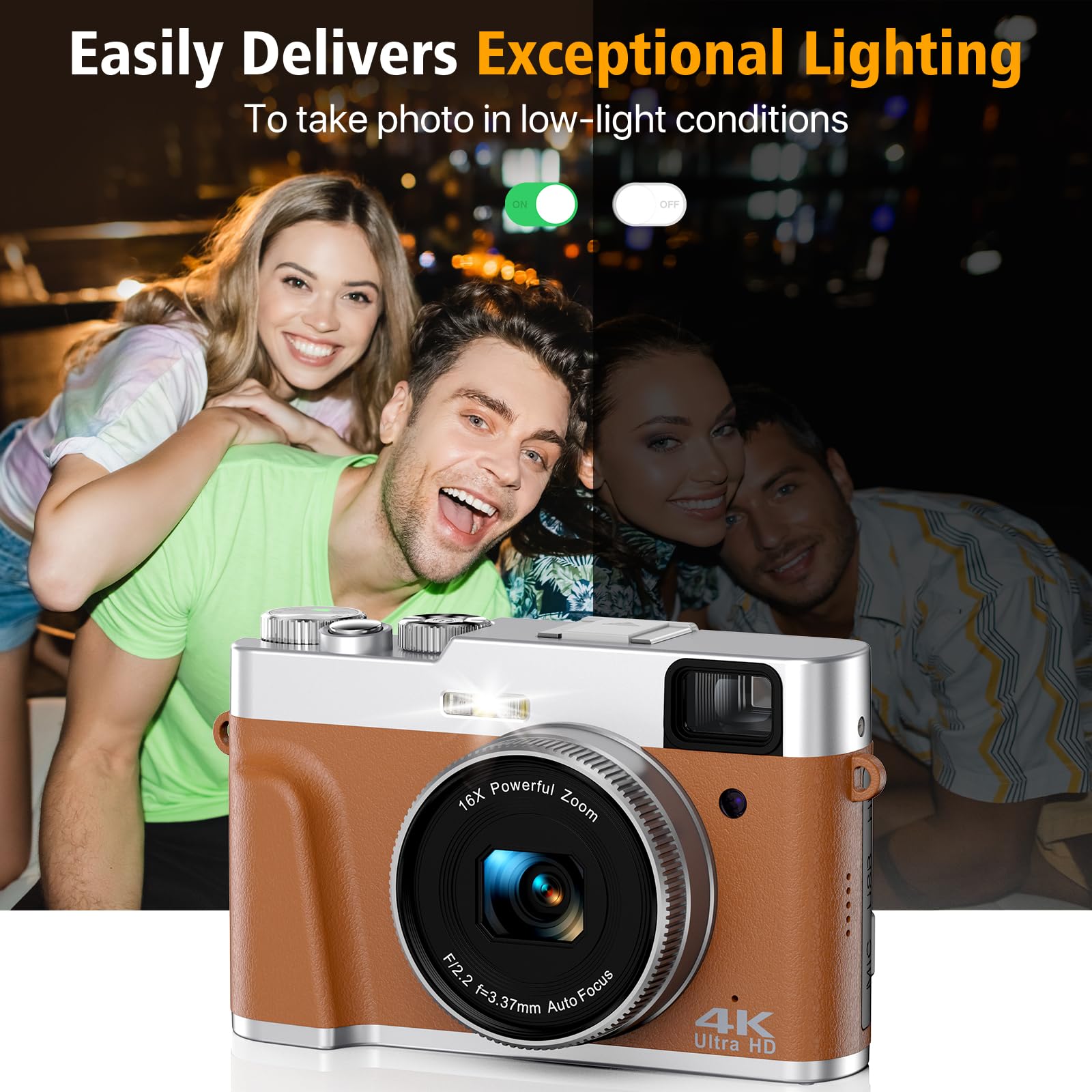 4K Digital Cameras for Photography - 48MP Autofocus Point and Shoot Digital Cameras with 32GB SD Card | Anti-Shake Vlogging Camera 16X Zoom Small Digital Camera for Beginner