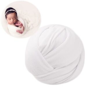 zeroest newborn photography outfits props stretch wraps newborn photography wrap for baby boys girls newborn photoshoot posing wrap blanket (white)