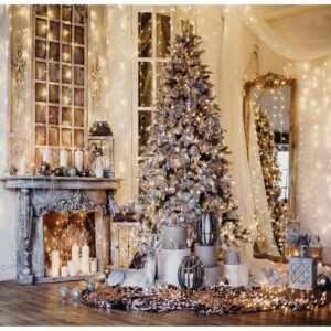 WOLADA Christmas Backdrops for Photography Christmas Tree Backdrop Fireplace Backdrop Holiday Backdrops for Photoshoot Christmas Photo Backdrop Xmas Backdrop Christmas Backdrop 12x10FT 11715