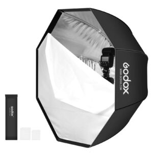 godox 47.3" / 120cm octagon reflective umbrella silver with carrying bag portable octabox for studio photography flash speed light