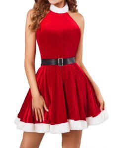 avidlove christmas lingerie for women sexy santa babydoll santa dress red velvet dress (red,l)