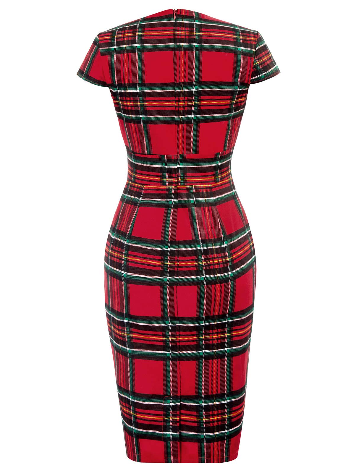 Women's Plaid Pencil Dress 50s 60s 30s Vintage Wiggle Dress Red or Christmas