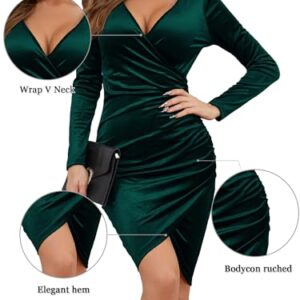 GUBERRY Christmas Holiday Party Dress for Women Fall Wedding Guest Dresses Formal Cocktail Dress Winter Velvet Sexy Going Out 2023(Wine,Small)