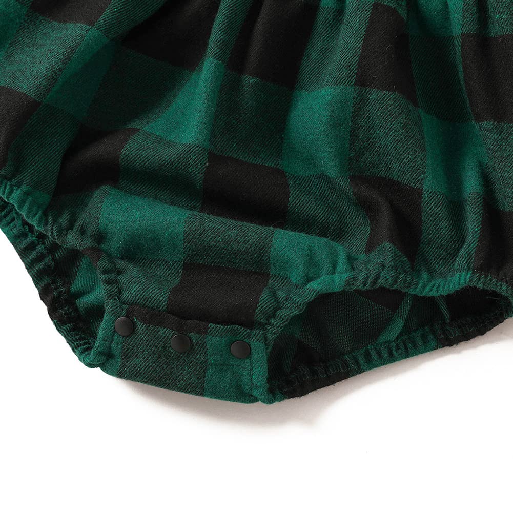 Mommy and Me Christmas Dresses Long Sleeve Santa Claus Green Red Black Buffalo Plaid Velvet Dress Fall Winter Xmas Holiday Party Mom Daughter Matching outfits Photoshoot Green Black Plaid 8-9 Years