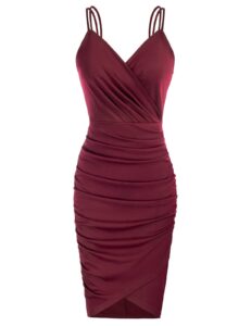 grace karin party dress for women v-neck sexy elegant homcoming cocktail dress wine red l