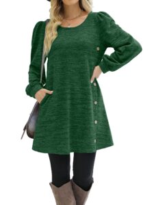 xieerduo womens long sleeve dresses christmas sweater dress for leggings tunic xmas green s