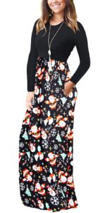 supnier christmas party dresses for women elegant classy long sleeve maxi dress(xl, floral print 3)