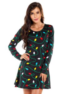 tipsy elves cute christmas black twinkle lights dress for women size small